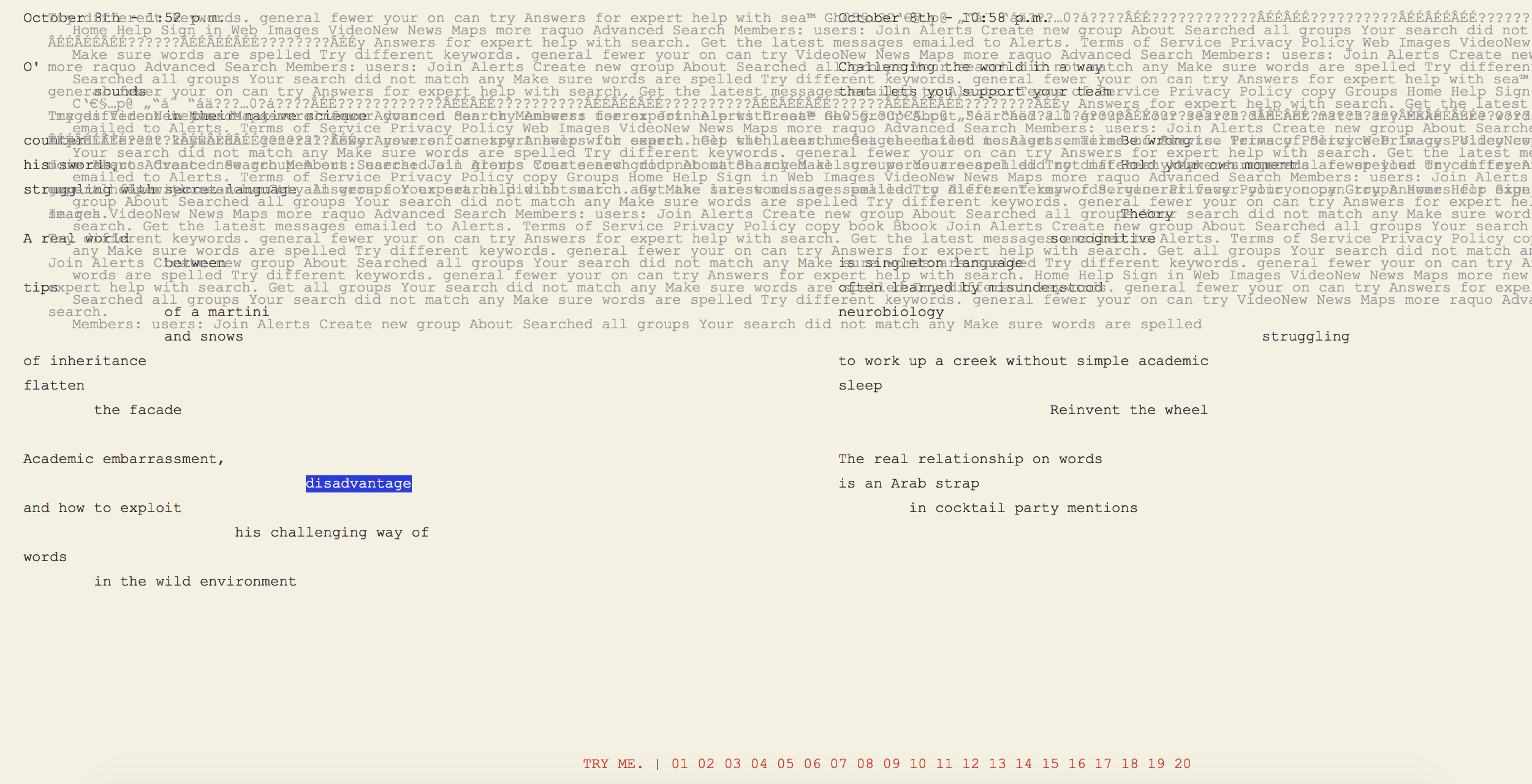 A Book of Hypertext Poems: TRY ME. – The Chris Girard Blog